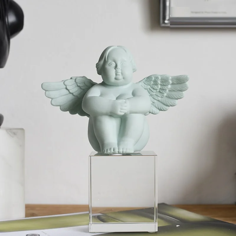 Estatuilla de Ángel gordo verde claro SIMPLE y moderna, estatua de ...