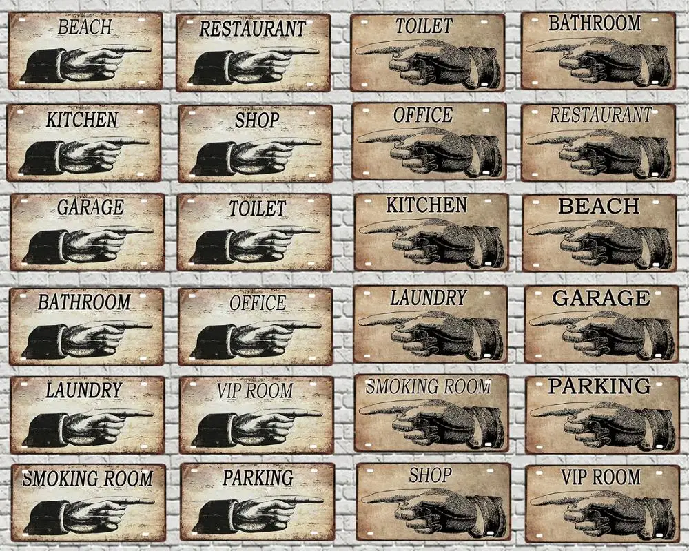 Retro-Metal-Sign-Tin-Plate-VIP-Toilet-Kitchen-Indicator-Vintage-Wall ...