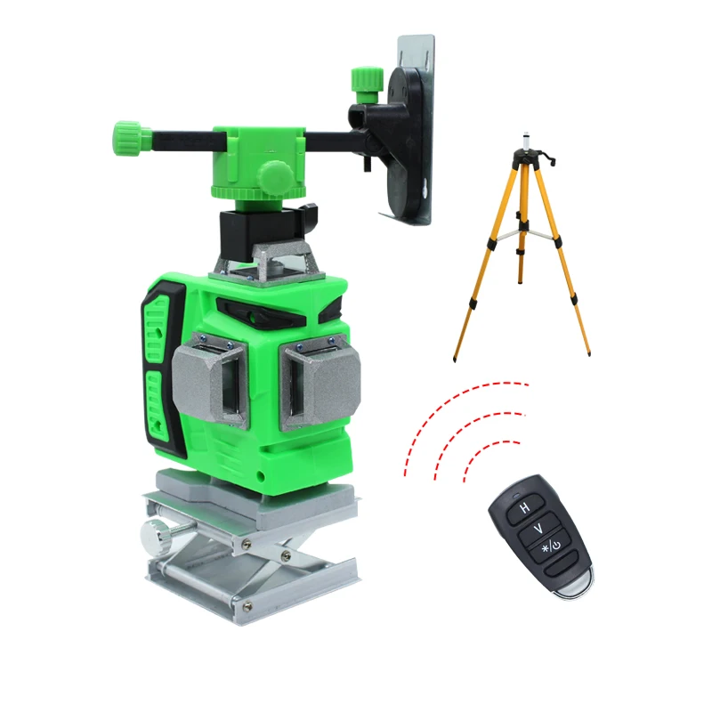 BIGGRIT Nivel láser 4D, herramienta de nivelación de 16 líneas verdes, cruce de rayos Horizontal ...