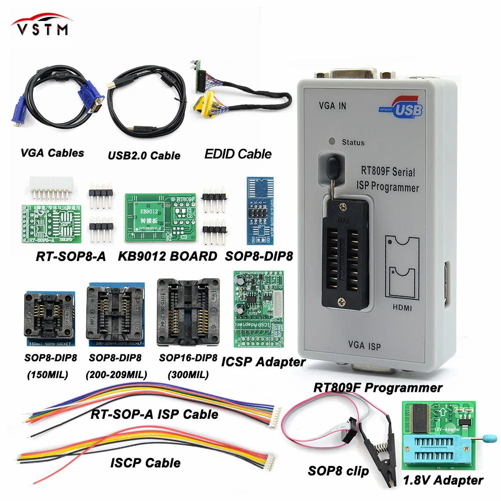 2023-Newest-RT809F-Serial-ISP-Programmer-with-Full-adapters-EDID-cable-ICSP-bios-Universal ...