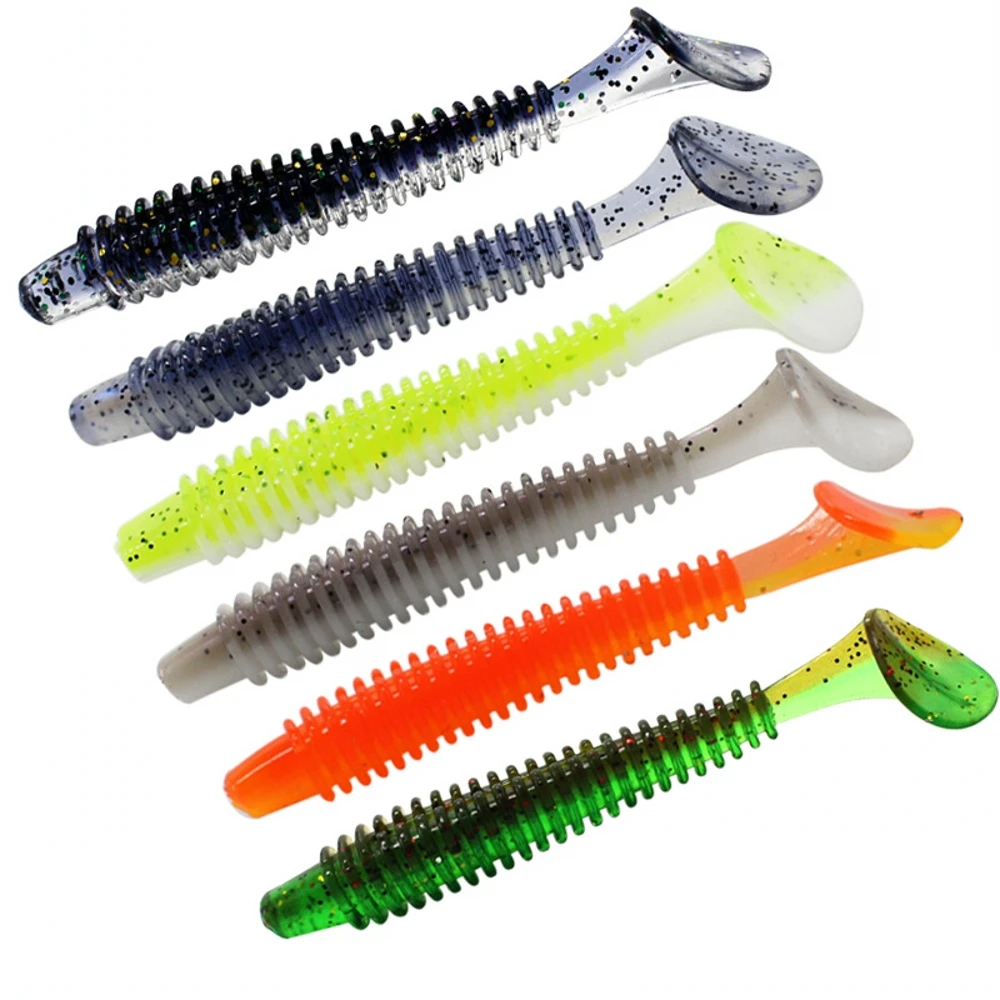 10pcs/lot Fishing Lure 50mm 0.8g Soft Rubber Bait Jig Wobbler Soft Worm ...