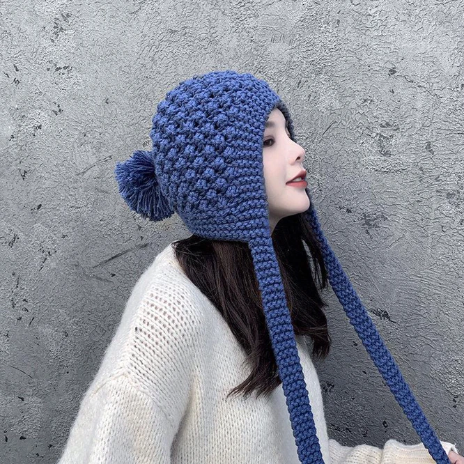 Cap Protection Ears | Women's Winter Hat | Ear Protection Hat | Blue ...