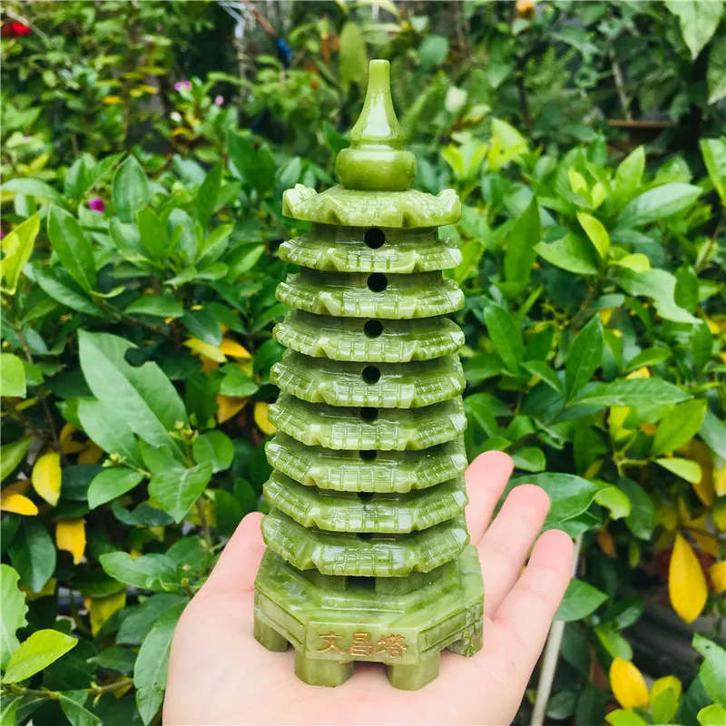 Natural Stone Jade Pagoda Point Carved Stone Wenchang Tower Energy And ...