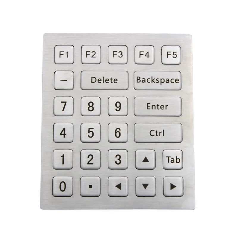 26 Flat Keys Metal Stainless Steel Keypad For Self Service Kiosk ...