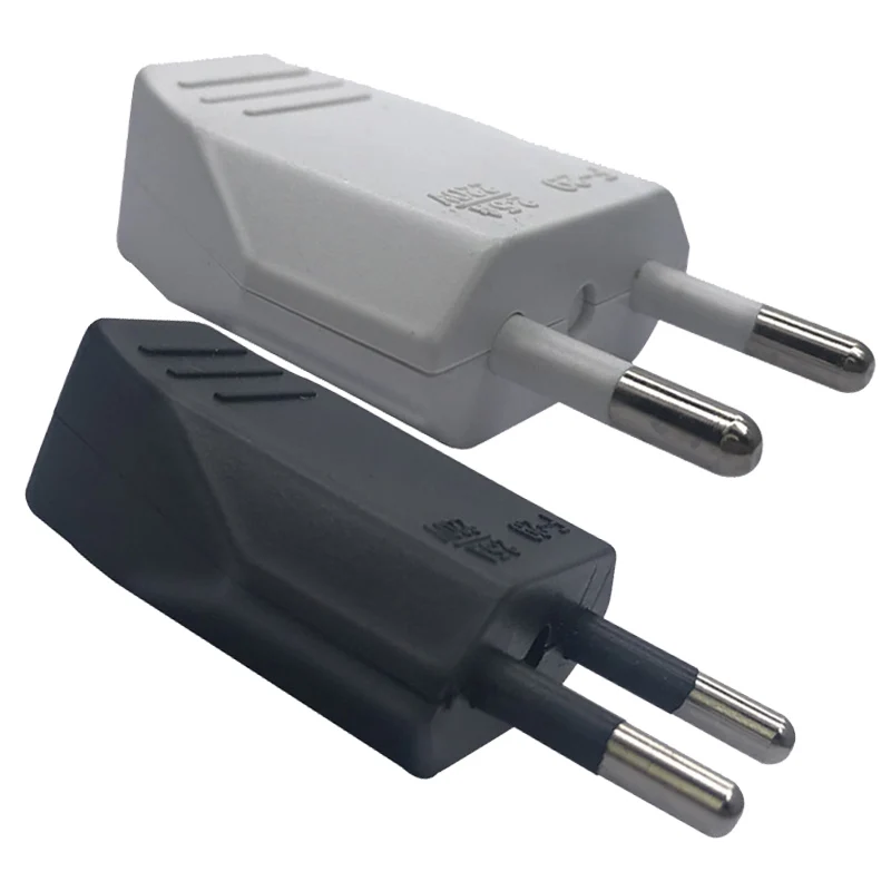 Black White 250v 2.5a European Power Cable Plug 2 Polarity Electrical ...