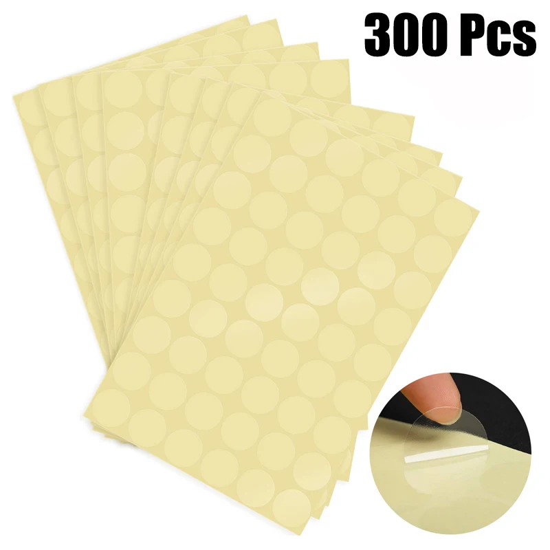 300pcs/pack Round PVC Clear Blank Stickers Waterproof for package and ...