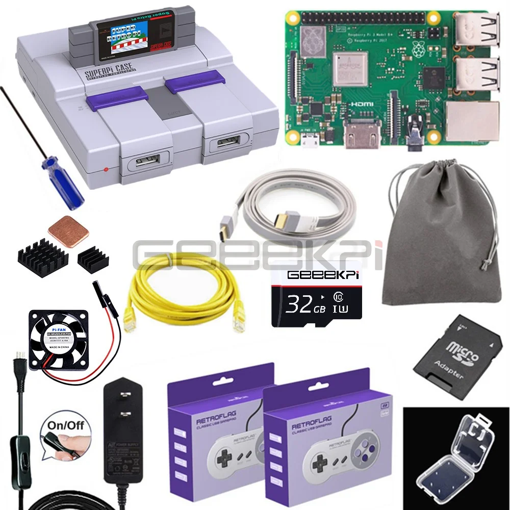GeeekPi Retroflag Original SUPERPi CASE U NESPi Case with Optional Game Controller Carry Bag for ...