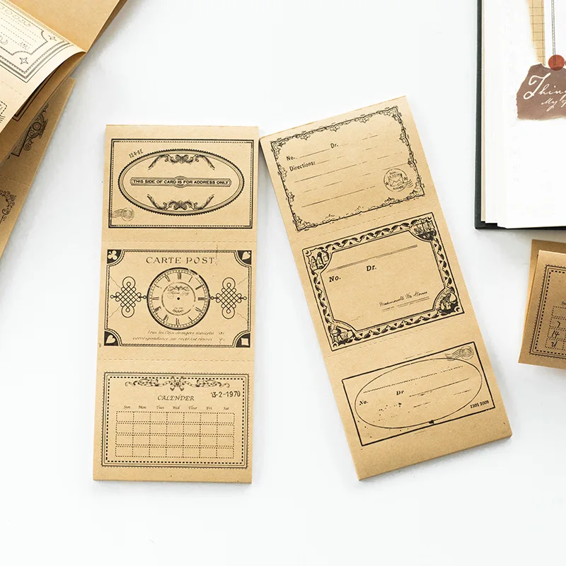 1set-lot-Memo-Pads-Material-Paper-Vintage-cowhide-Junk-Journal ...