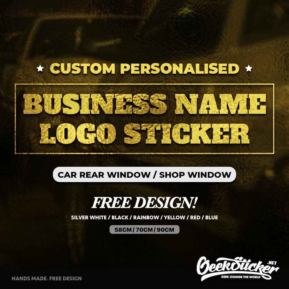 Custom Bussiness Name Sticker Text Logo Contact Information Sticker ...