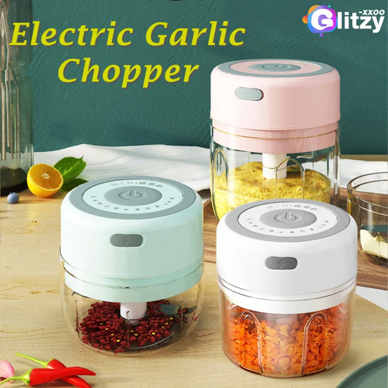 Electric-Mini-Garlic-Masher-Chopper-Wireless-Portable-Meat-Chopper ...