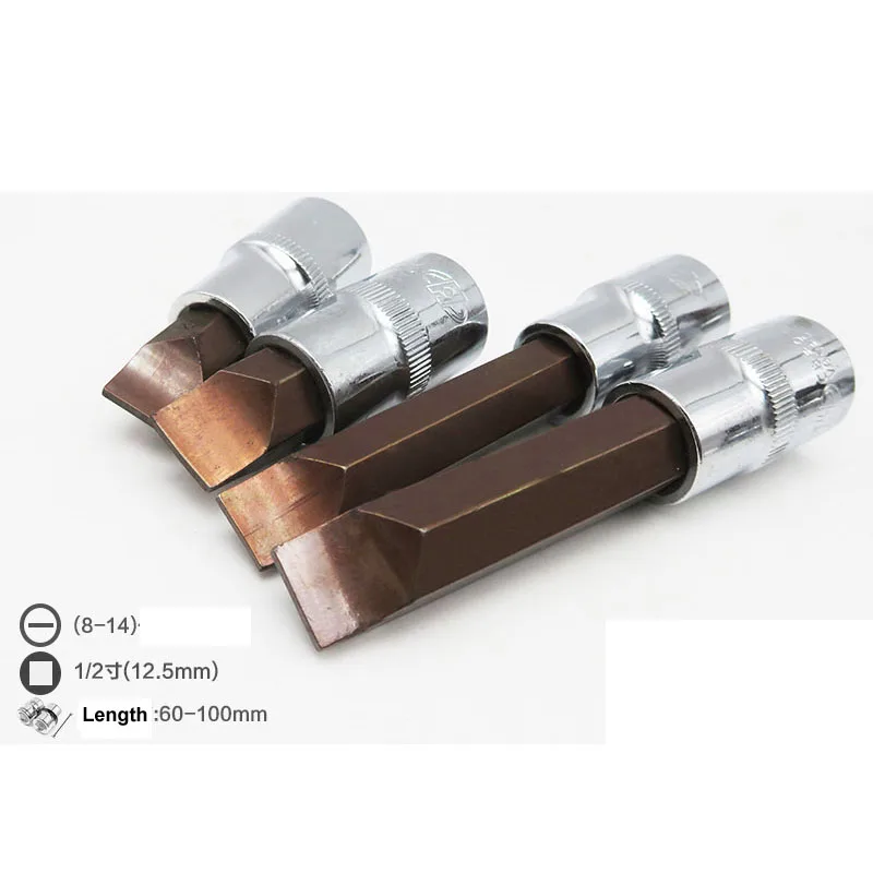 1PCS-1-2-Drive-S2-Alloy-Slotted-Socket-Screwdriver-Bit-Flat-Blade-FD8 ...