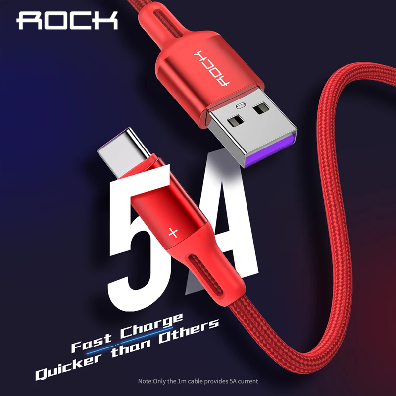 ROCK usb type-C кабель для samsung S10 huawei P30 Pro, шнур для быстрой ...