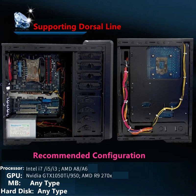 Original PSU For Huntkey GTX1050Ti 950 Support Back Alignment Power ...