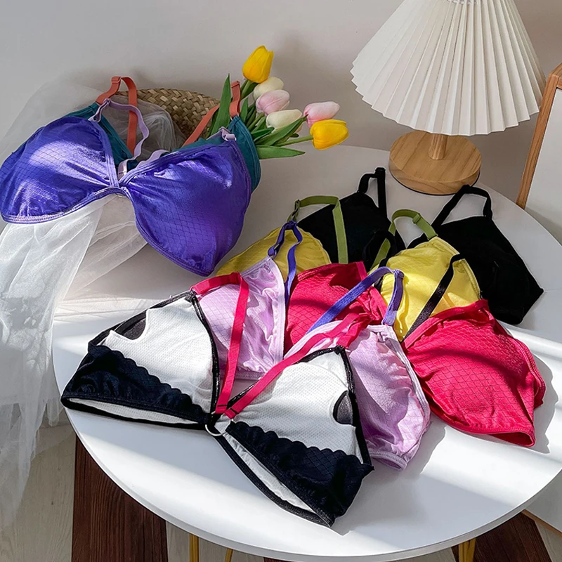Women Sexy V neck Sling Triangle Bra Wrap Sports Tube Top Beauty Hollow ...