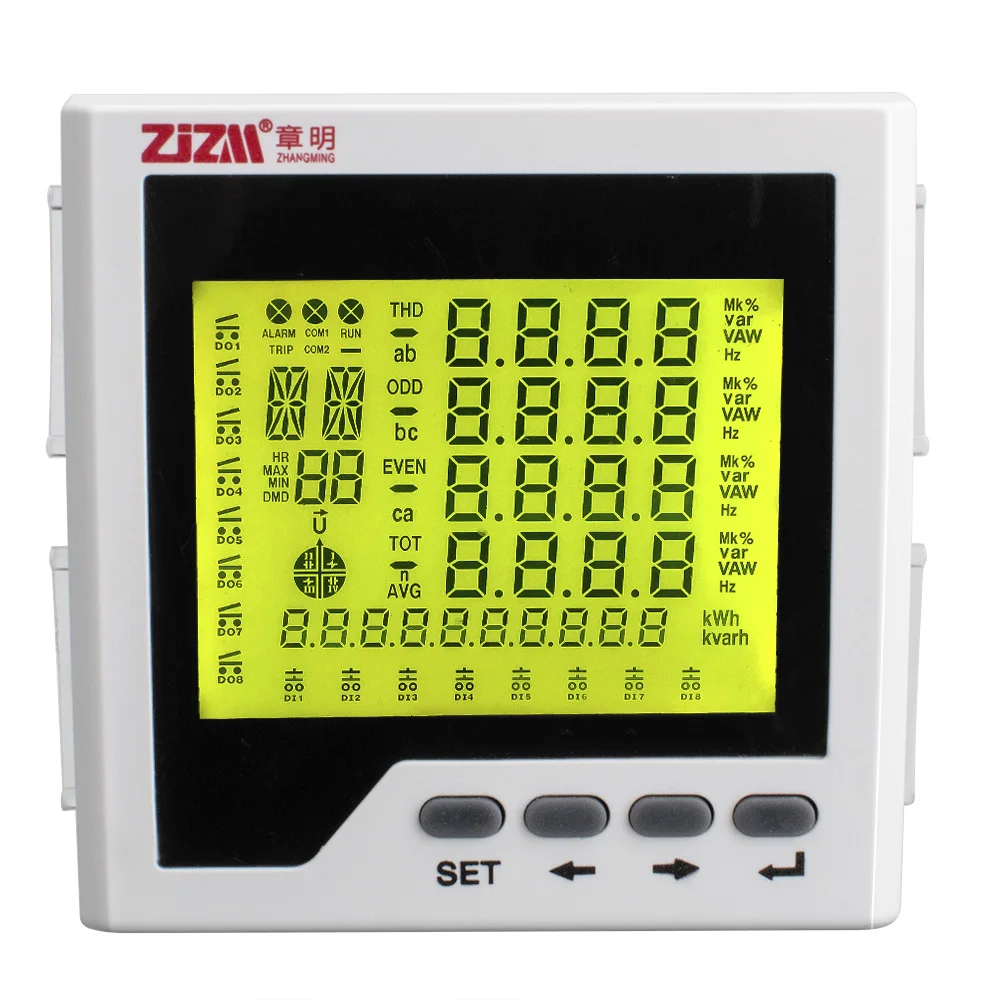 RS485-Multifunction-Power-Meter-Intelligent-Digital-LCD-Display-Three ...