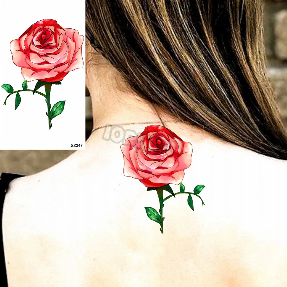 Black Watercolor Rose Tattoo