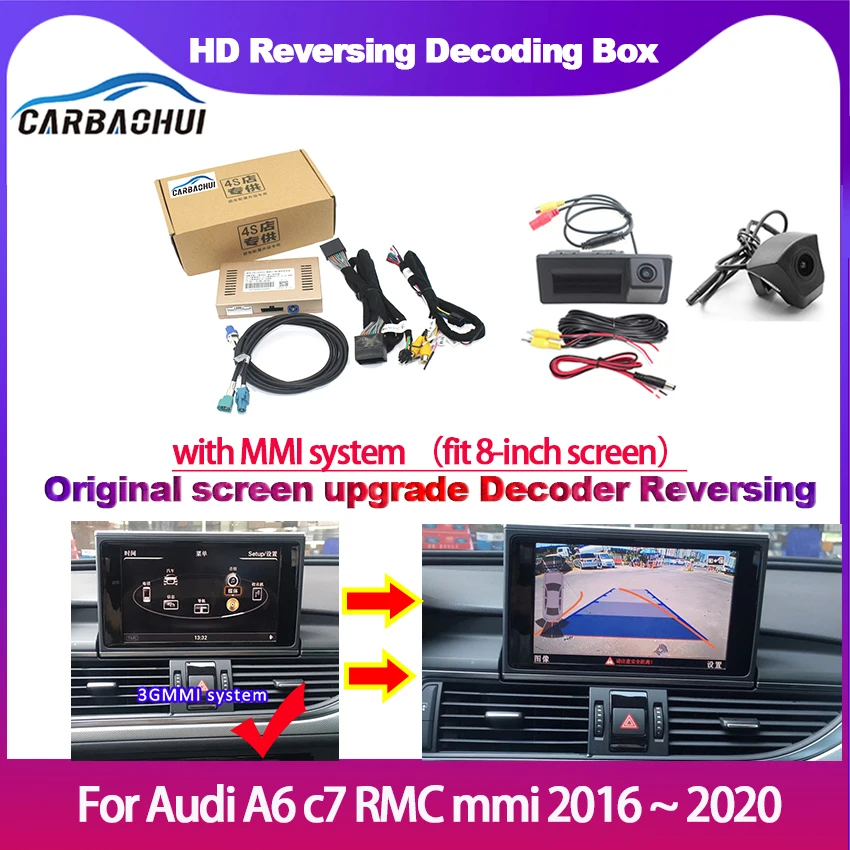 Car Rear Camera For Audi A6 C7 Rmc Mmi 3g 2016- 2020 Interface Adapter ...