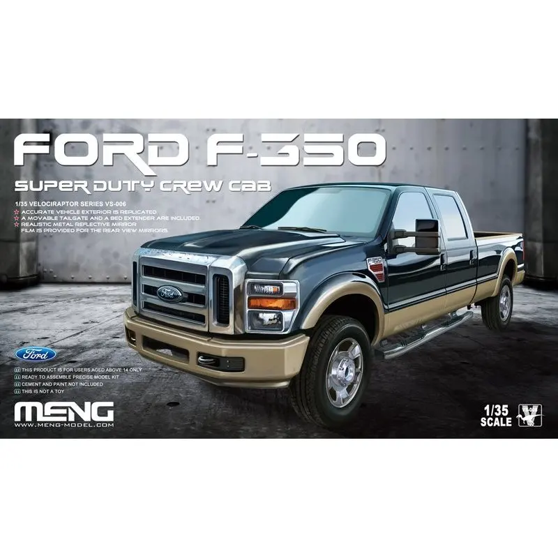 Meng Model Vs-006 1/35 Ford F-350 Super Duty Crew Cab - Scale Model Kit ...