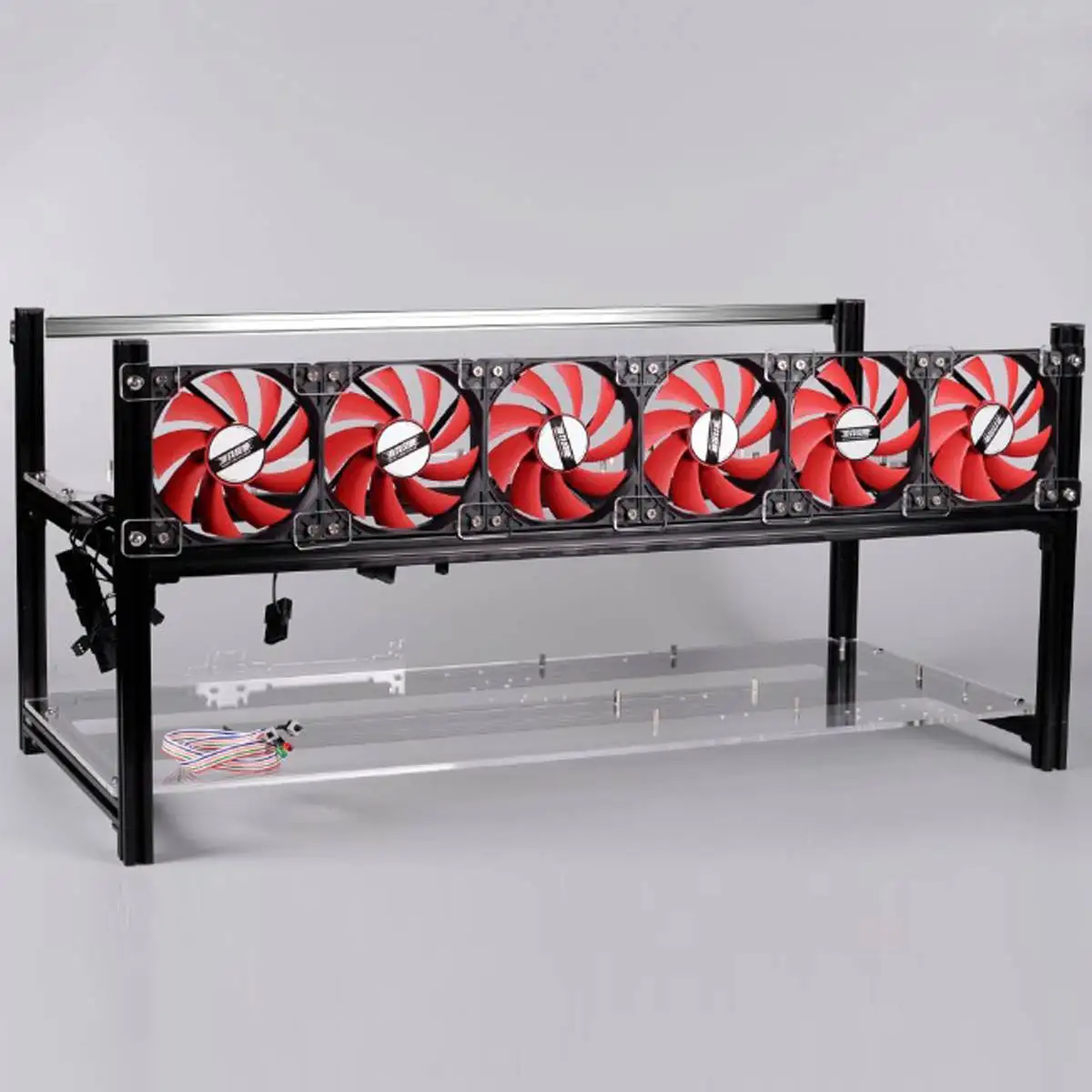 SKYEE Open Air Mining Rig Stackable Dual Power 8 GPU Mining Frame Case ...