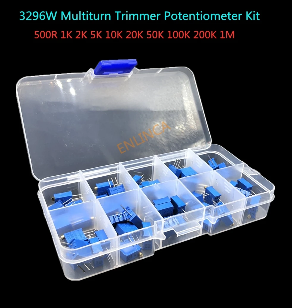 3296W-10valueX5pcs-50pcs-Multiturn-Trimmer-Potentiometer-Kit-3296 ...