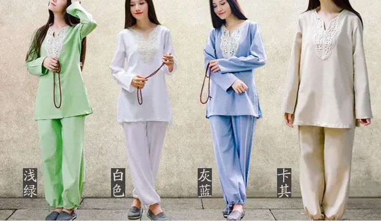 High quality Cotton&linen female yoga clothing women practising yoga ...