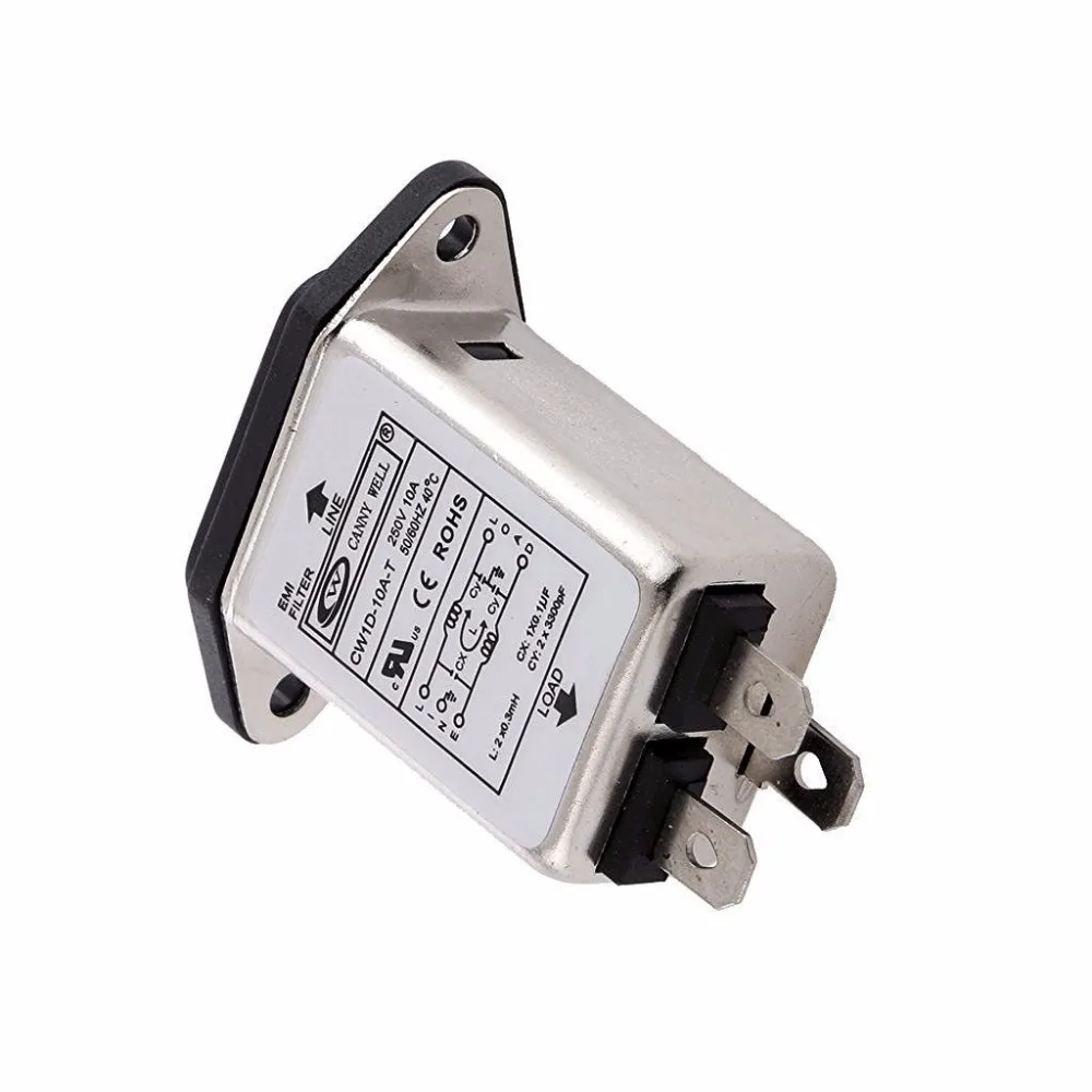Filtro EMI RFI AC 250V 10A, supresor de CW1D 10A T, filtro de ruido de ...