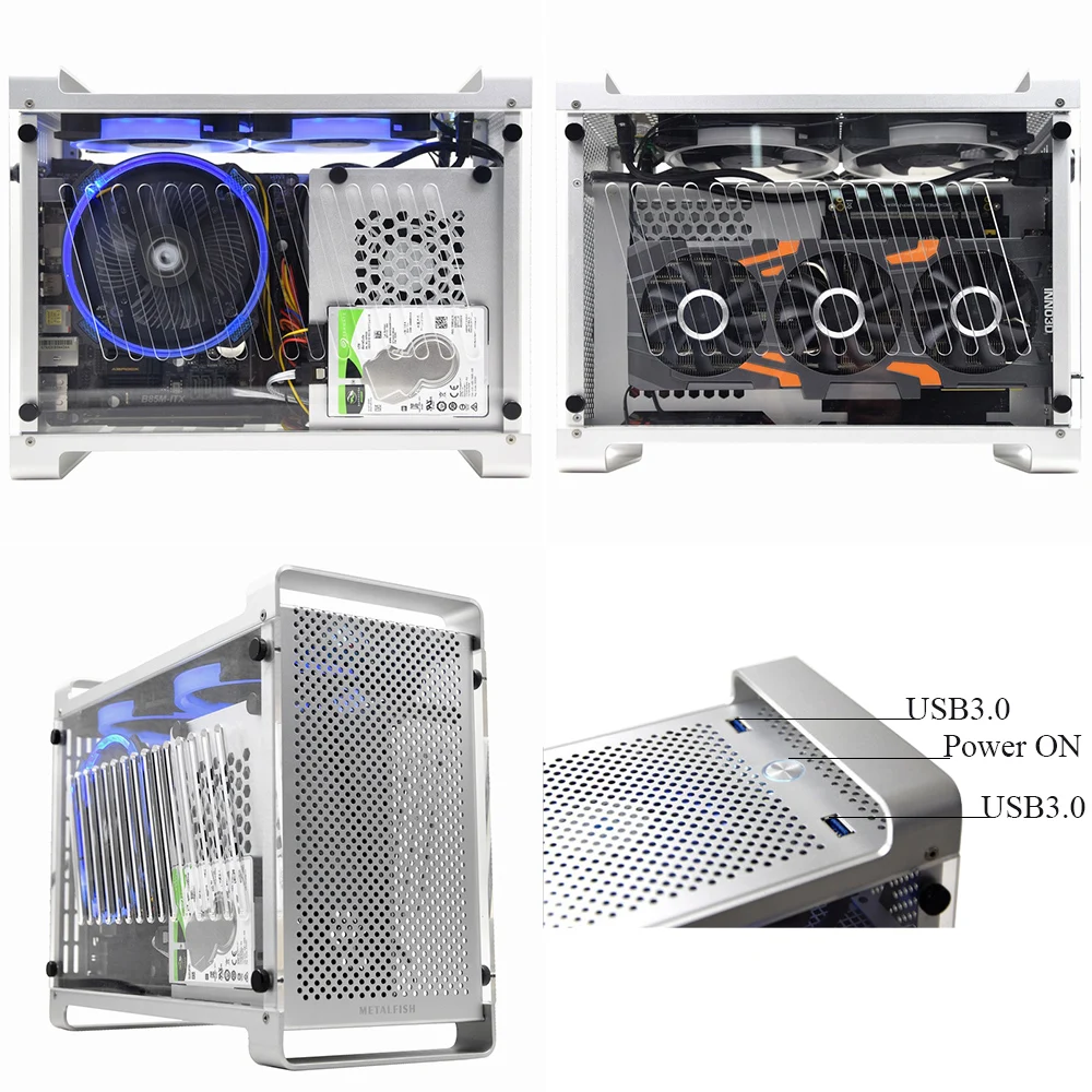 Side Open DIY ITX Desktop Gaming Case Mini-ITX Computer