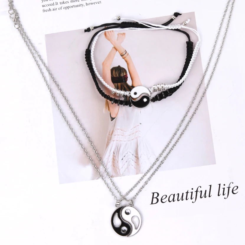 Couple-Bracelets-Necklaces-Chinese-Tai-Chi-Fengshui-Hematite-Leather ...