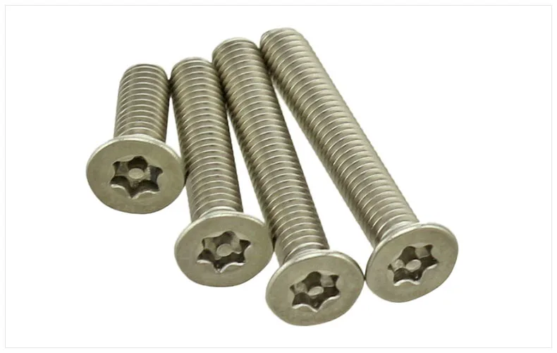 Vis à tête fraisée anti vol en fleur de prunier avec colonne, en acier inoxydable 304, à tête ...