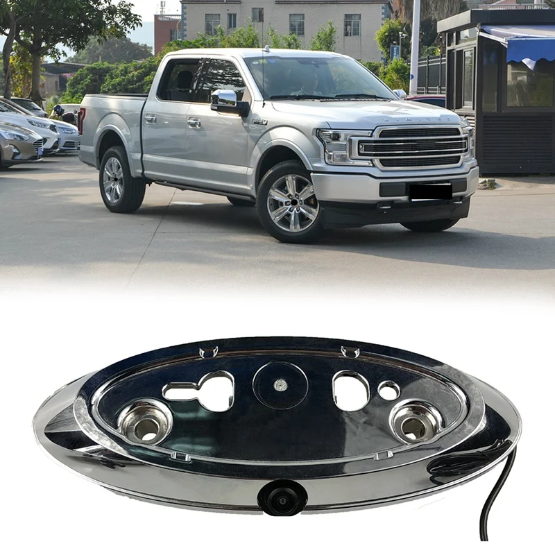 Car Tailgate Back Up Rear View Camera Chrome Emblem Mount Bezel for ...