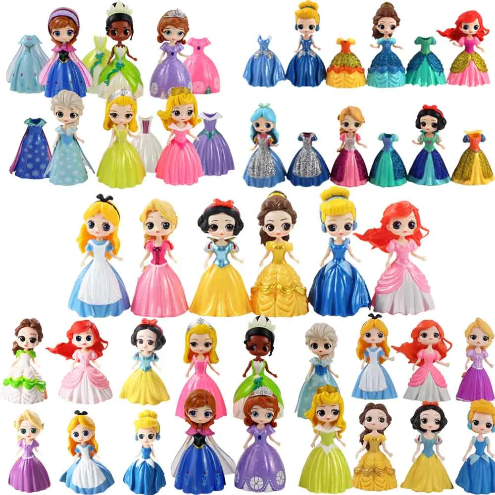 6pcs/lot Magic Clip Princess Figures Q Magiclip Dress PVC Model Toys ...