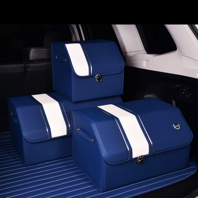 Universal Car Luxury Leather Trunk Organizer Box Storage Bag For Audi ...
