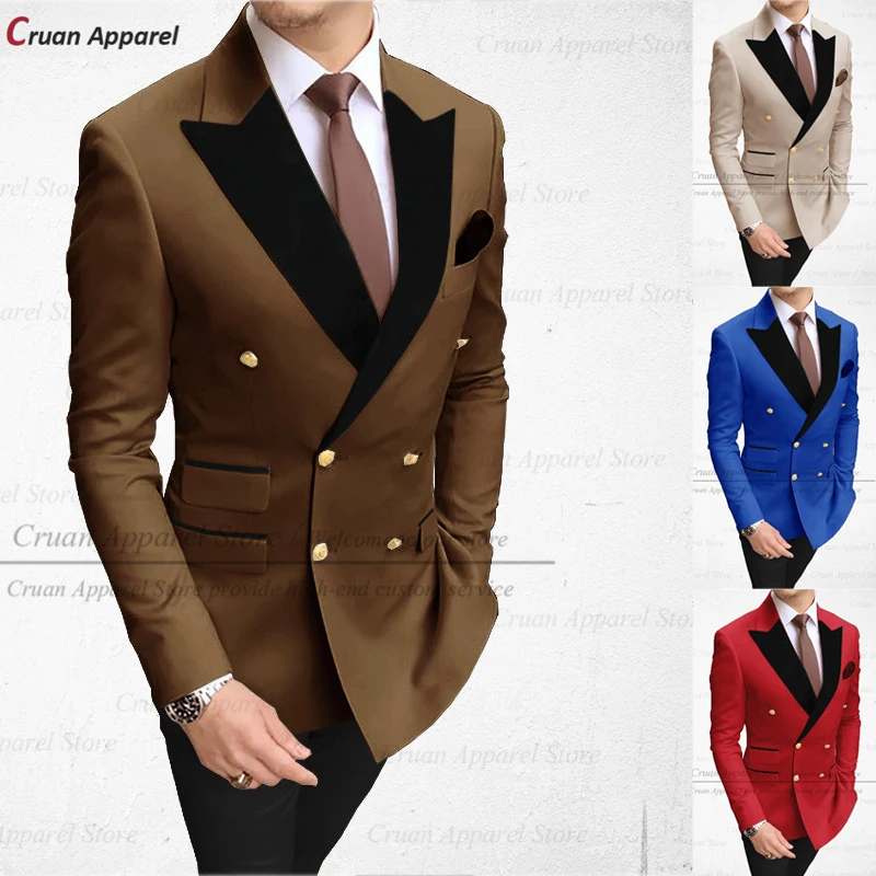 20 Colors Red Wedding Men Suits Slim Fit Groomsmen Groom Tuxedo ...