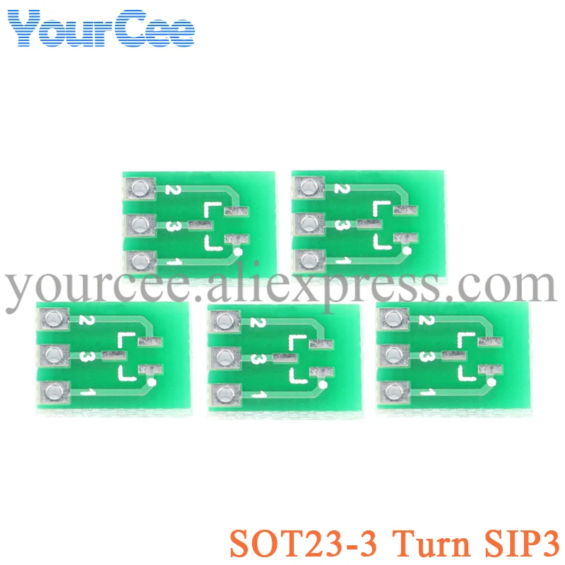 50/20/10pcs SOT23 SOT23-3 Turn SIP3 Double-Side SMD Turn To DIP SIP3 Adapter Converter Plate SOT ...