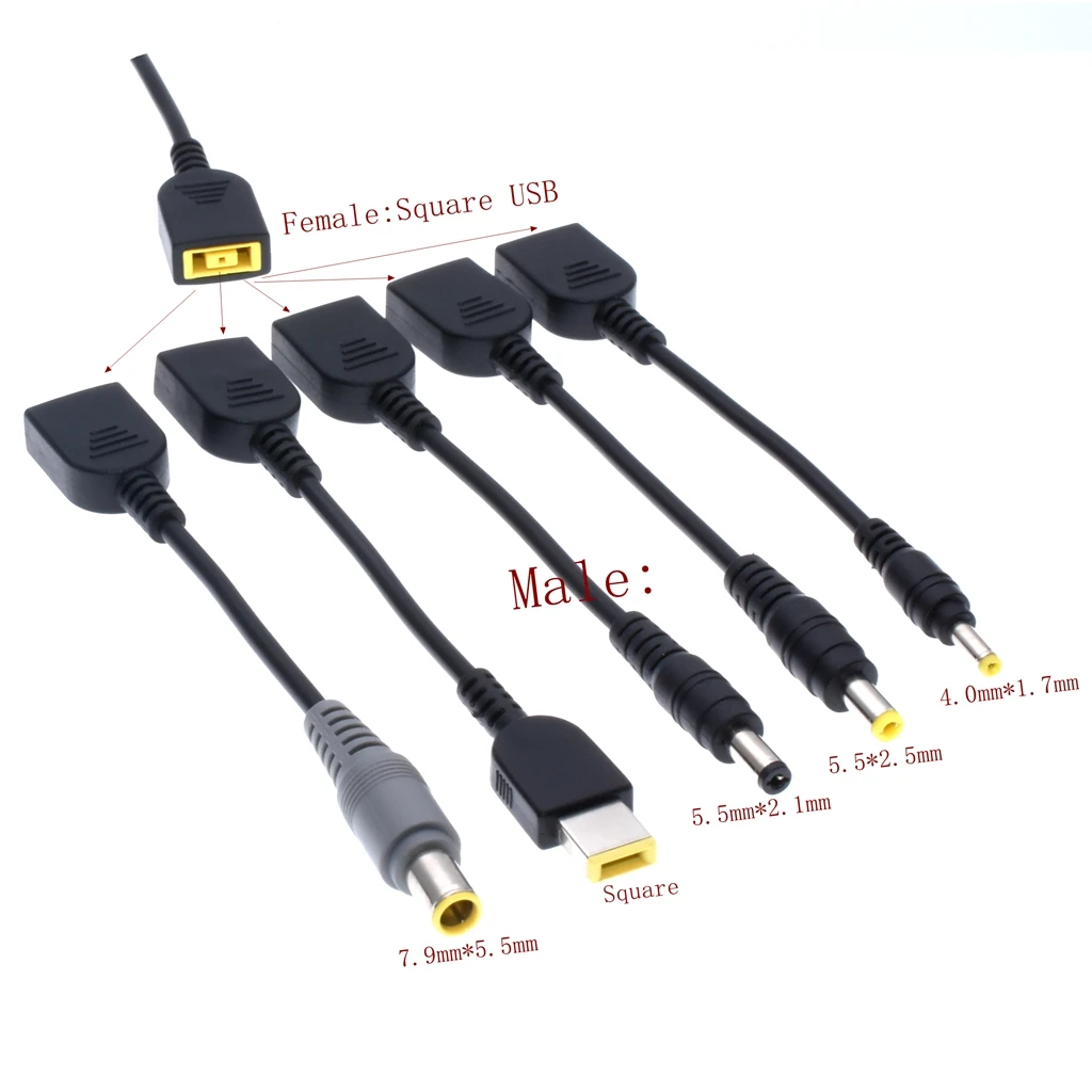 Dc Power Adapter Converter Connector Cable Cord Square USB Plug Female ...