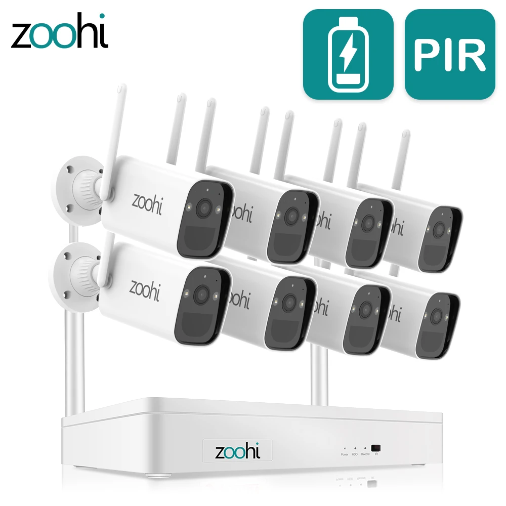 Zoohi 3mp Pir Smart Humanoid Detection Camera Set Wireless Battery ...