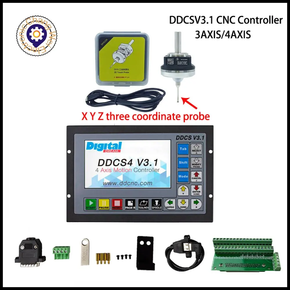 DDCSV3.1 CNC 오프라인 모션 컨트롤러는 mach3 제어 시스템의 금속 쉘을 대체합니다 + V5 안티 롤 3D 프로브 ...