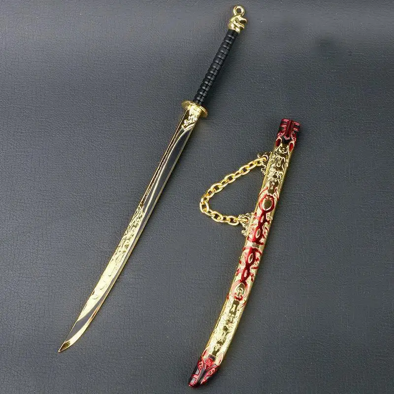 Black Yellow Black Embroidered Spring Knife Alloy Weapons With Scabbard ...