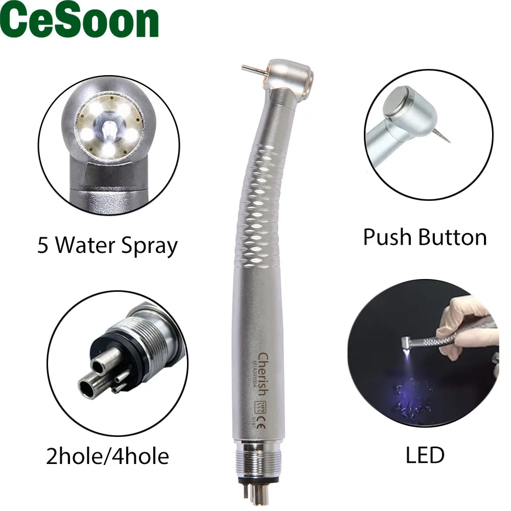 Dental 5 Water Spray E-Generator LED Shadowless High Speed Handpiece ...