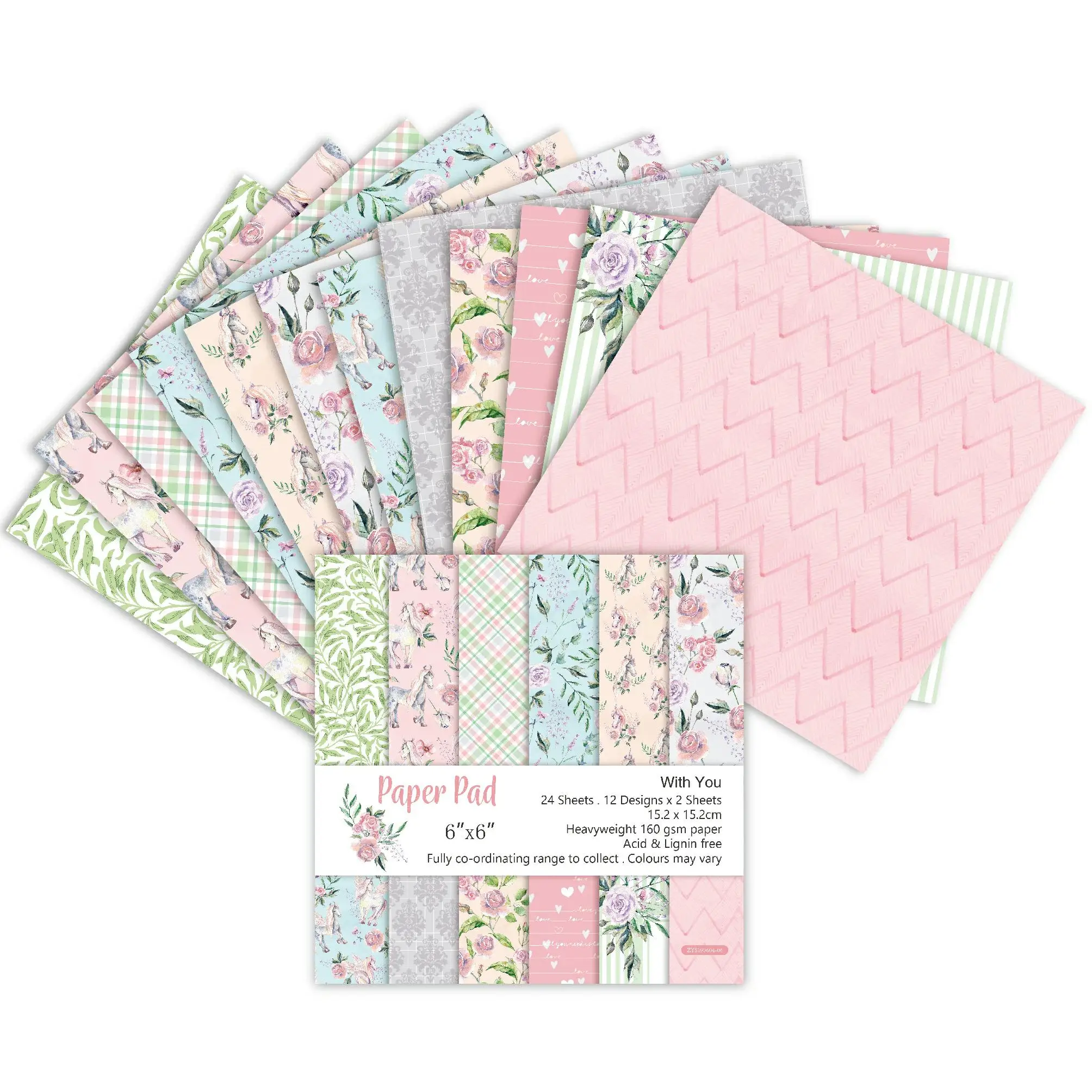 with you Scrapbooking paper pack of 24 sheets handmade craft paper ...