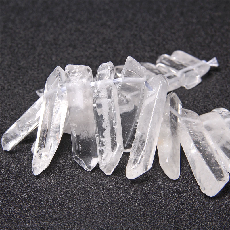 Various Lengths Smoky Quartz Points Raw Gradient Crystal Point Beads ...