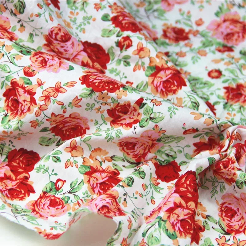 Fabric Visual Arts Khaki/ Pink/ Orange Floral Viscose Marrocain 100% ...