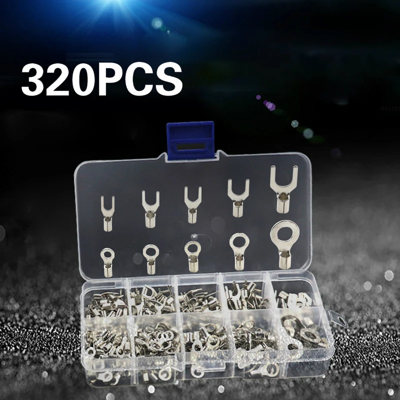 320pcs Boxed Terminal Connector Cold Pressed Ot/ut Crimp Terminals ...