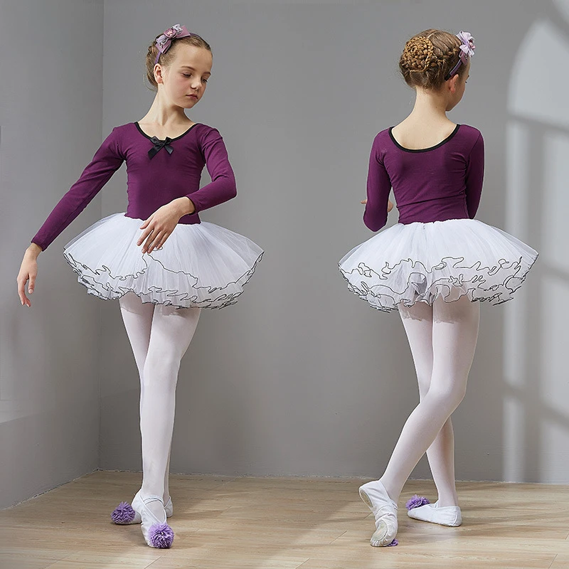 Hot Cute Girls Bow Ballet Dress For Children Girl Dance Clothing Kids ...