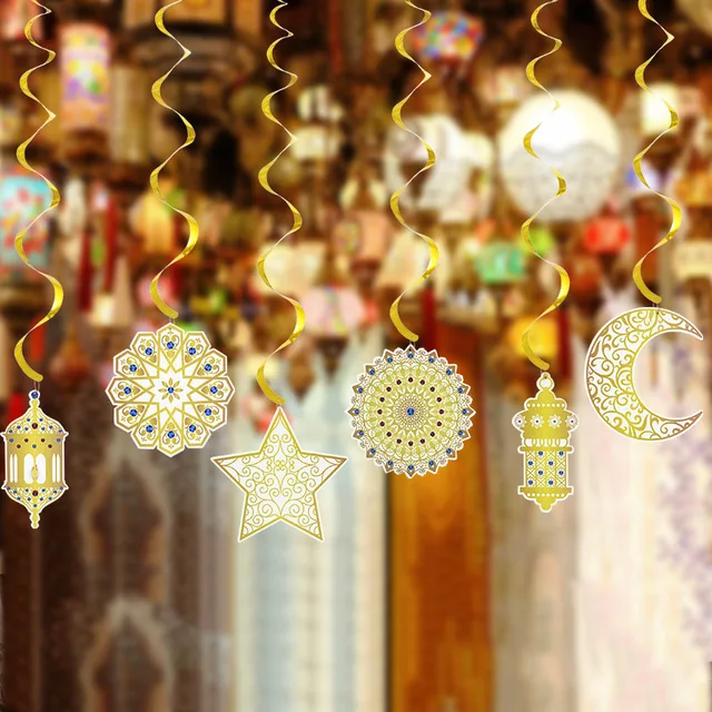 Décoration de banderole de Ramadan Eid Mubarak, décor de fête musulmane ...