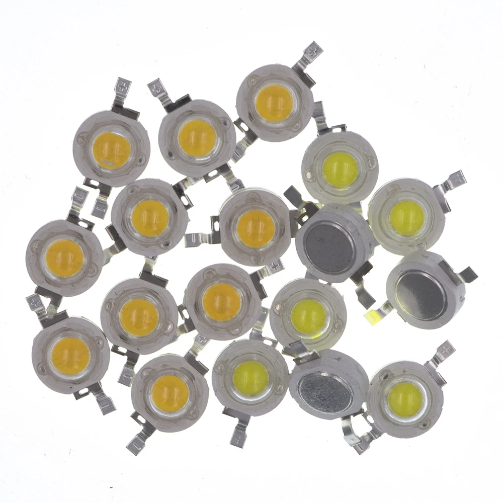 10pcs 1W LED High power Lamp beads Pure White/Warm White 300mA 3.2 3.4V ...