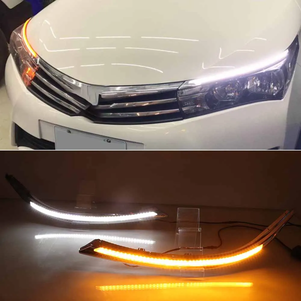 For-Toyota-corolla-2015-2016-2017-2018-2019-LED-DRL-Headlight-Eyebrow ...