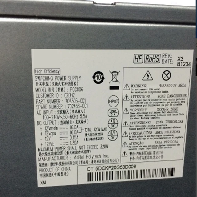 Original PSU For HP Z200 210 320W Power Supply PS-4321-2HFI pc8026 D12 ...