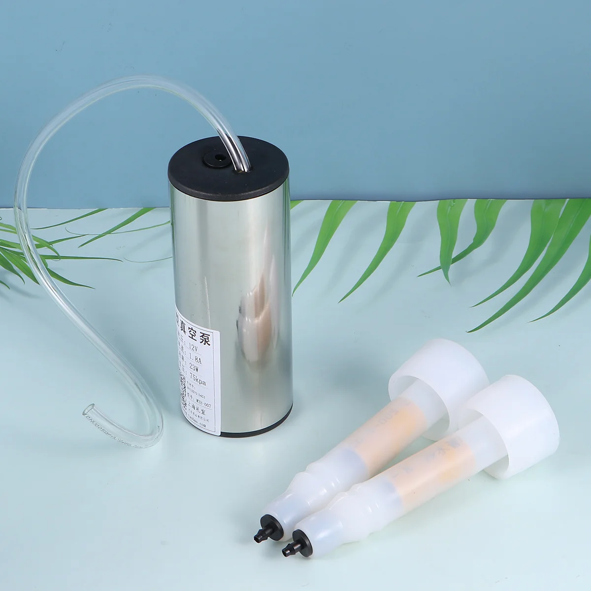 Ordeñadora eléctrica de 2L, bomba de vacío de succión de cubo de acero inoxidable para ovejas y ...