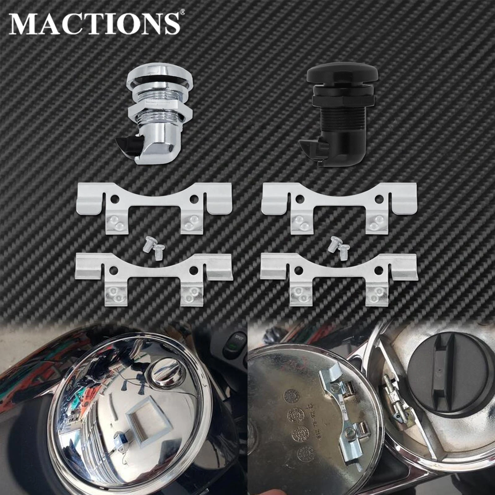 Motorcycle Push Button Fuel Door Latch Oil Gas Tank Cap For Harley ...